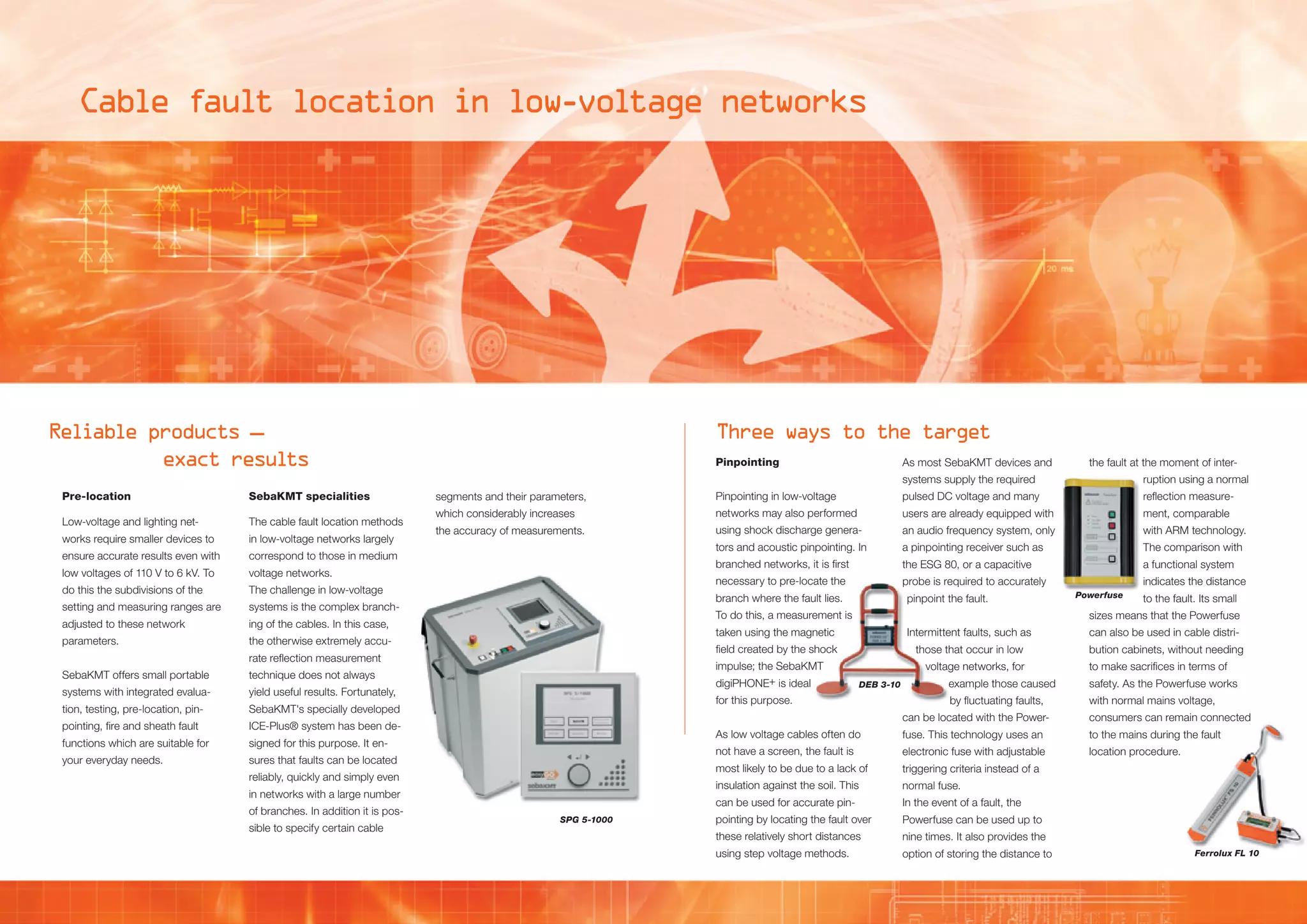 SebKMT Cable Sheath testers & Fault Locators | PDF