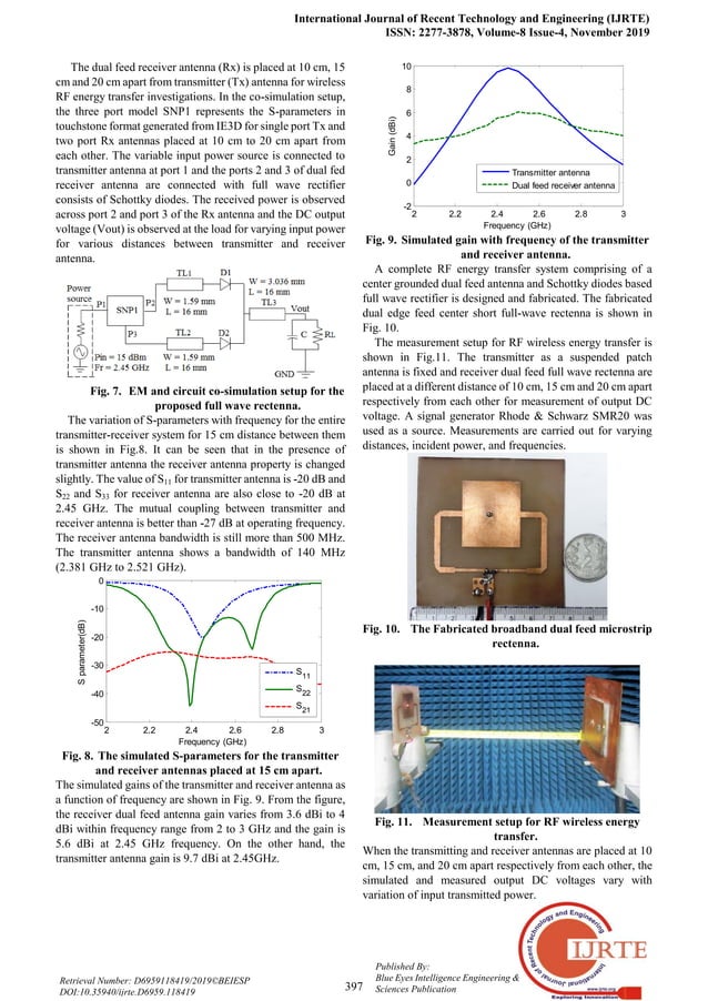Broadband and efficient full wave rectenna for wireless energy 2019 | PDF