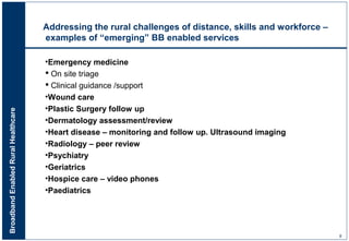 Broadband Enabled Rural Health Care | PPT
