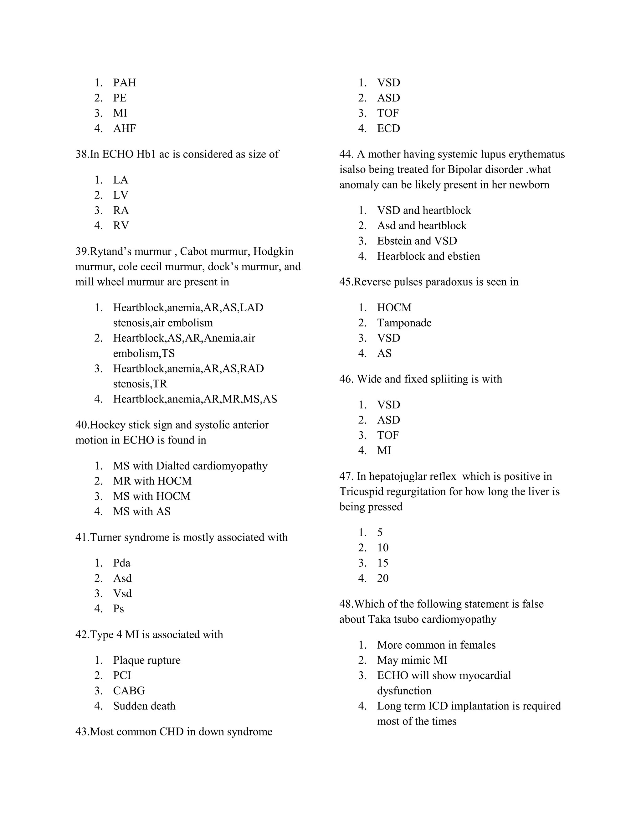 Cardiology mcq | PDF