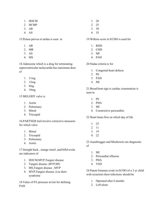 Cardiology mcq | PDF