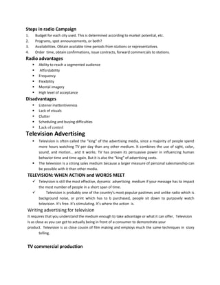 Broadcast advertising hard copy | DOCX