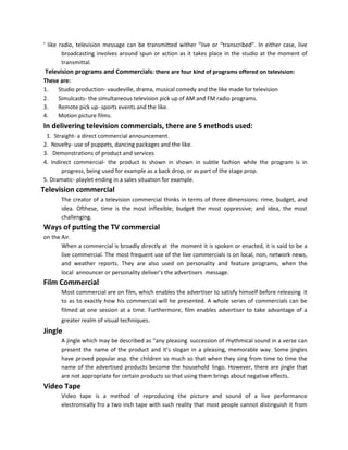 Broadcast advertising hard copy | PDF