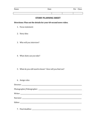 Broadcast Assignment | DOC | Photography | Arts and Crafts