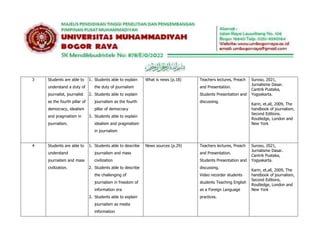 BROADCAST JOURNALISM RANCANGAN PEMBERLAJARAN SEMESTER.doc