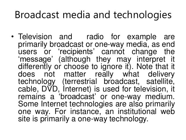 BROADCAST MEDIA-UNIT 1-INTRODUCTION TO BROADCAST MEDIA-8621-AIOU-B.ED
