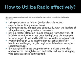 BROADCAST MEDIA-UNIT 4- ROLE OF EDUCATIONAL RADIO (CASE STUDIES)-8621 ...