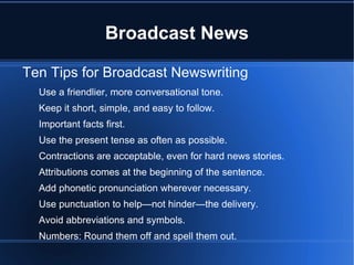 Broadcast news | PPT