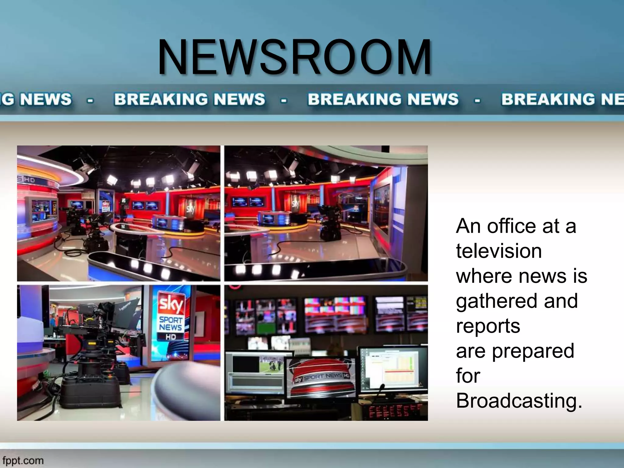 Television Newsroom Broadcast News | PPTX