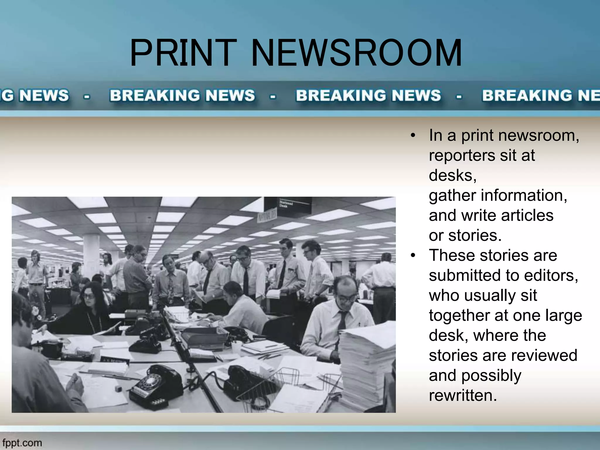 Television Newsroom Broadcast News | PPTX