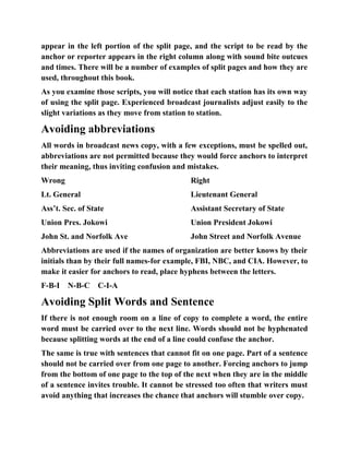 ENGLISH JOURNALISM - MATERI : Broadcast news writing mechanics | PDF