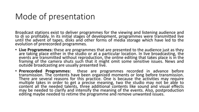 Broadcast programming | PPT