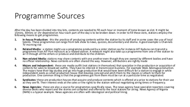 Broadcast programming