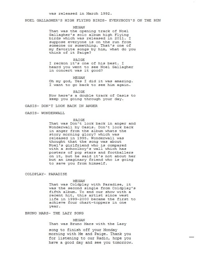 Broadcast Radio Script Broadcast Radio Script