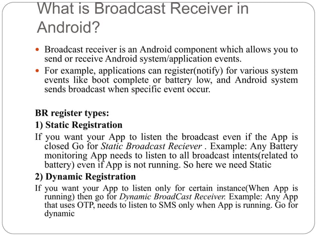 Broadcast Receiver | PPTX