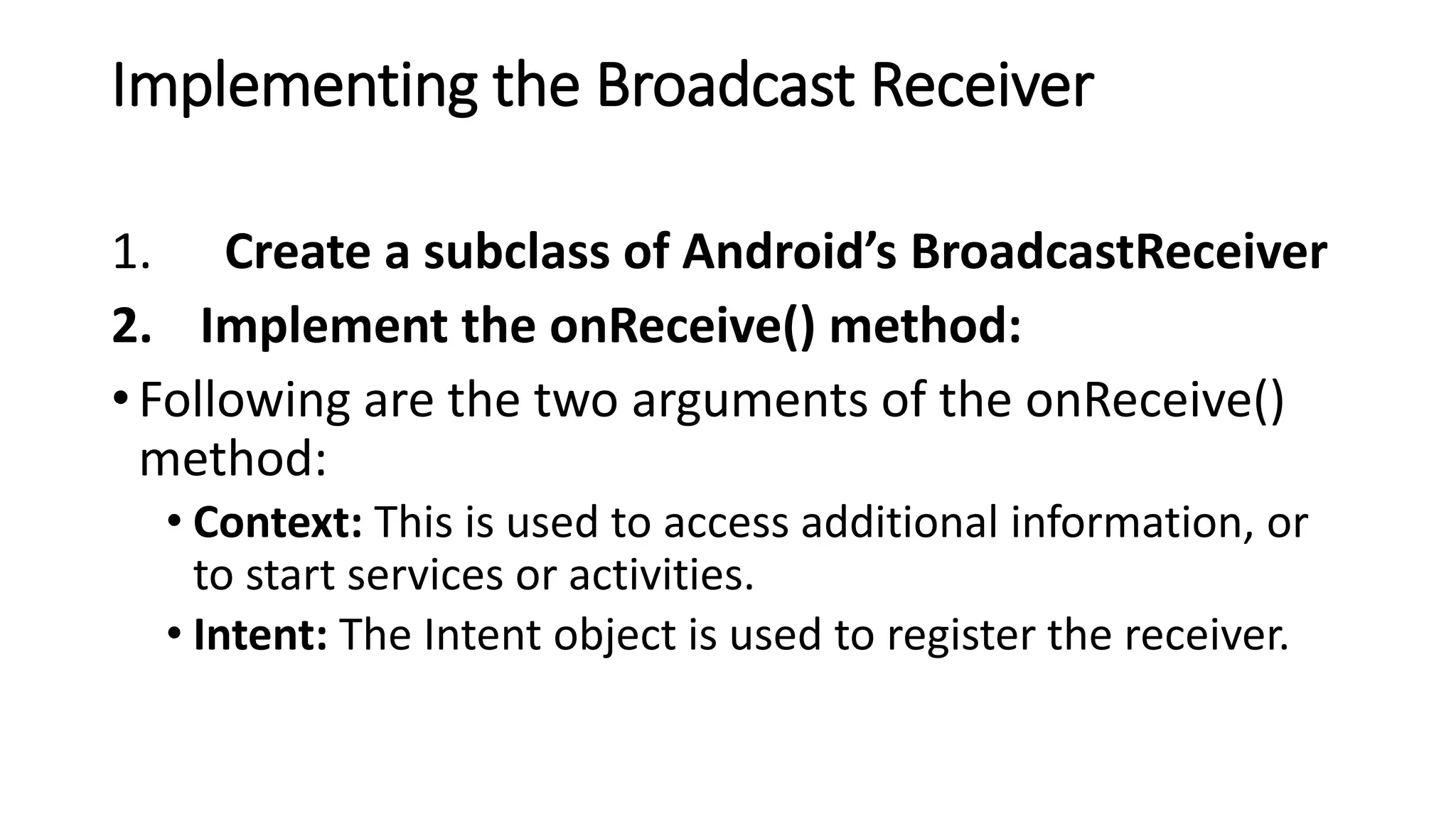 Broadcast receivers | PPTX