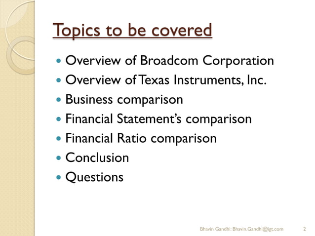 Broadcom vs. texas instruments ppt | PPT