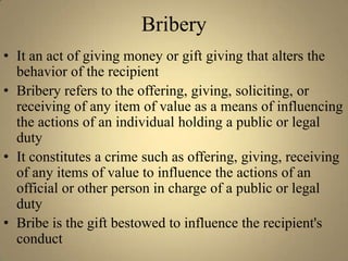 Business Ethics-Corruption & Bribery MMS | PPTX