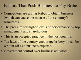 Business Ethics-Corruption & Bribery MMS | PPTX