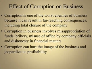 Business Ethics-Corruption & Bribery MMS | PPTX