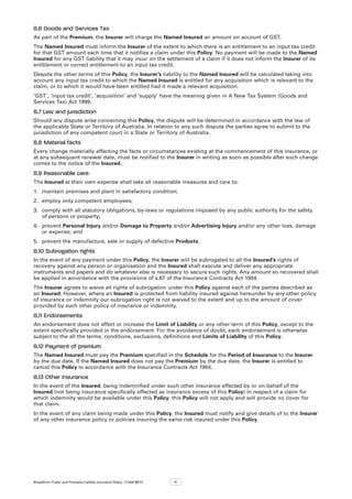 Broadform Public and Products Liability Insurance Policy | PDF | Home ...