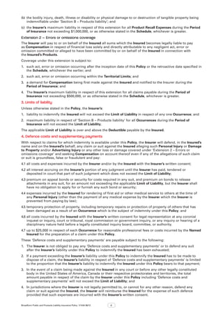 Broadform Public and Products Liability Insurance Policy | PDF | Home ...