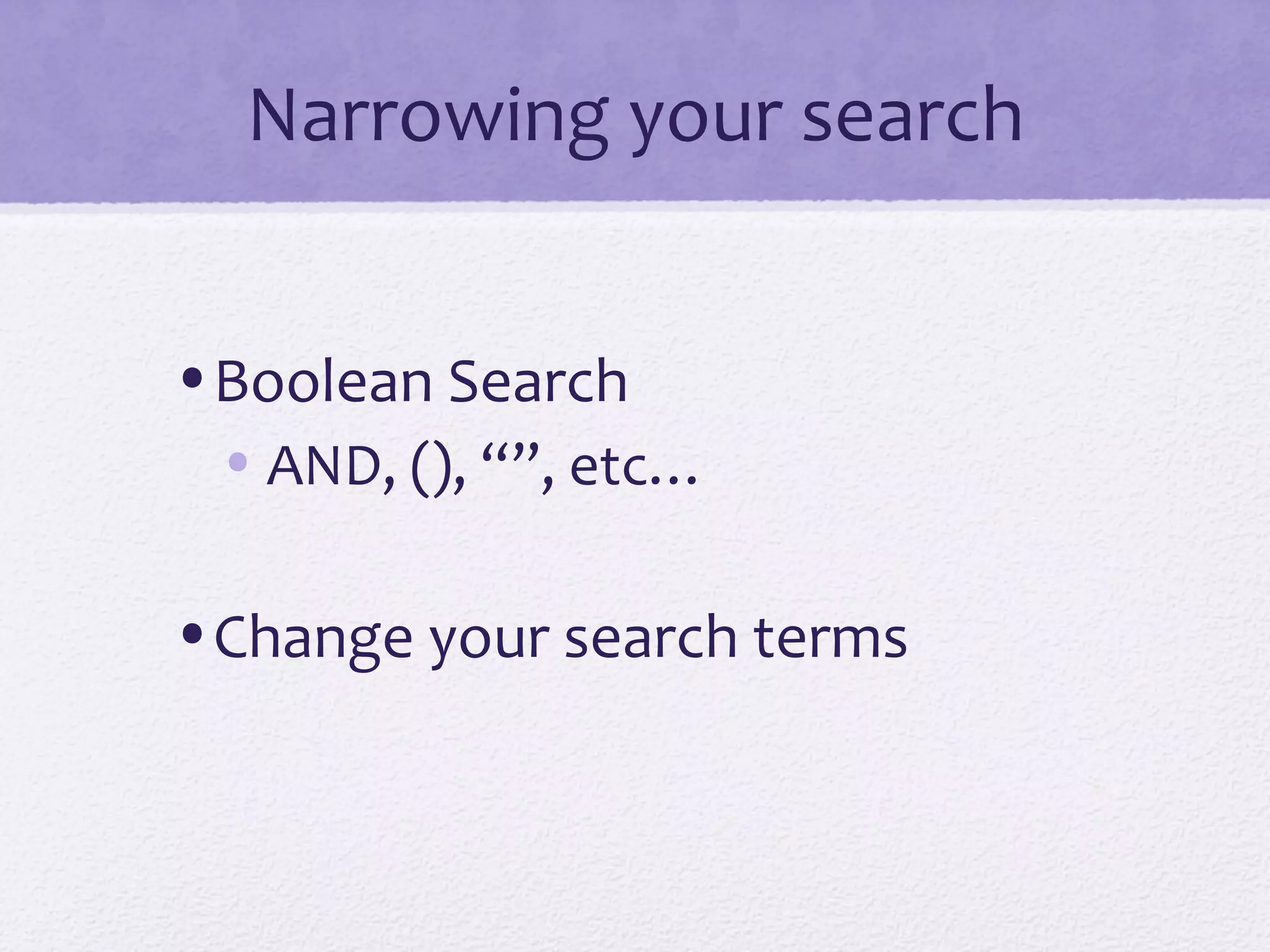Broad vs. Narrow Topics | PPT