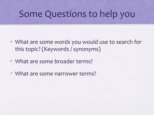 Broad vs. Narrow Topics | PPT