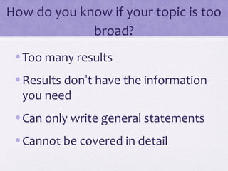 Broad vs. Narrow Topics | PPT