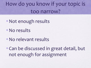 Broad vs. Narrow Topics | PPT
