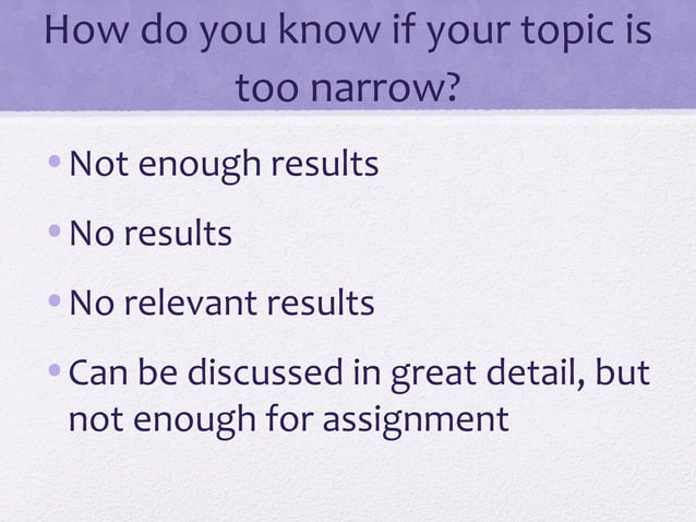 Broad vs. Narrow Topics | PPT