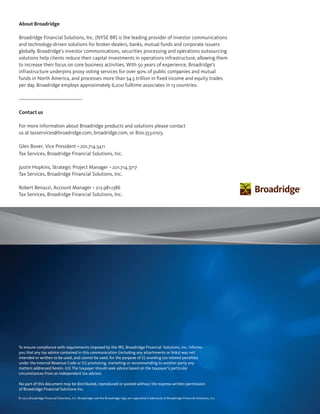 Broadridge Cost Basis Phase III Implementation | PDF | Stocks and Bonds | Personal Investing