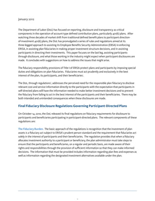 What Plan Fiduciaries can Expect with 404(a)(5) Disclosures | PDF