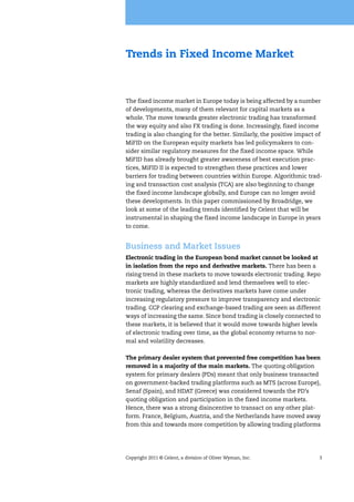 Trends in the European Fixed Income Market | PDF
