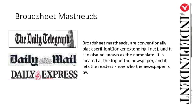Broadsheet Newspaper Conventions .pptx