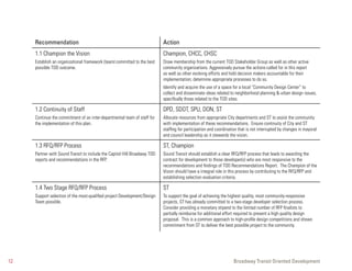 Broadway Tod Report 3 Recommendations | PDF
