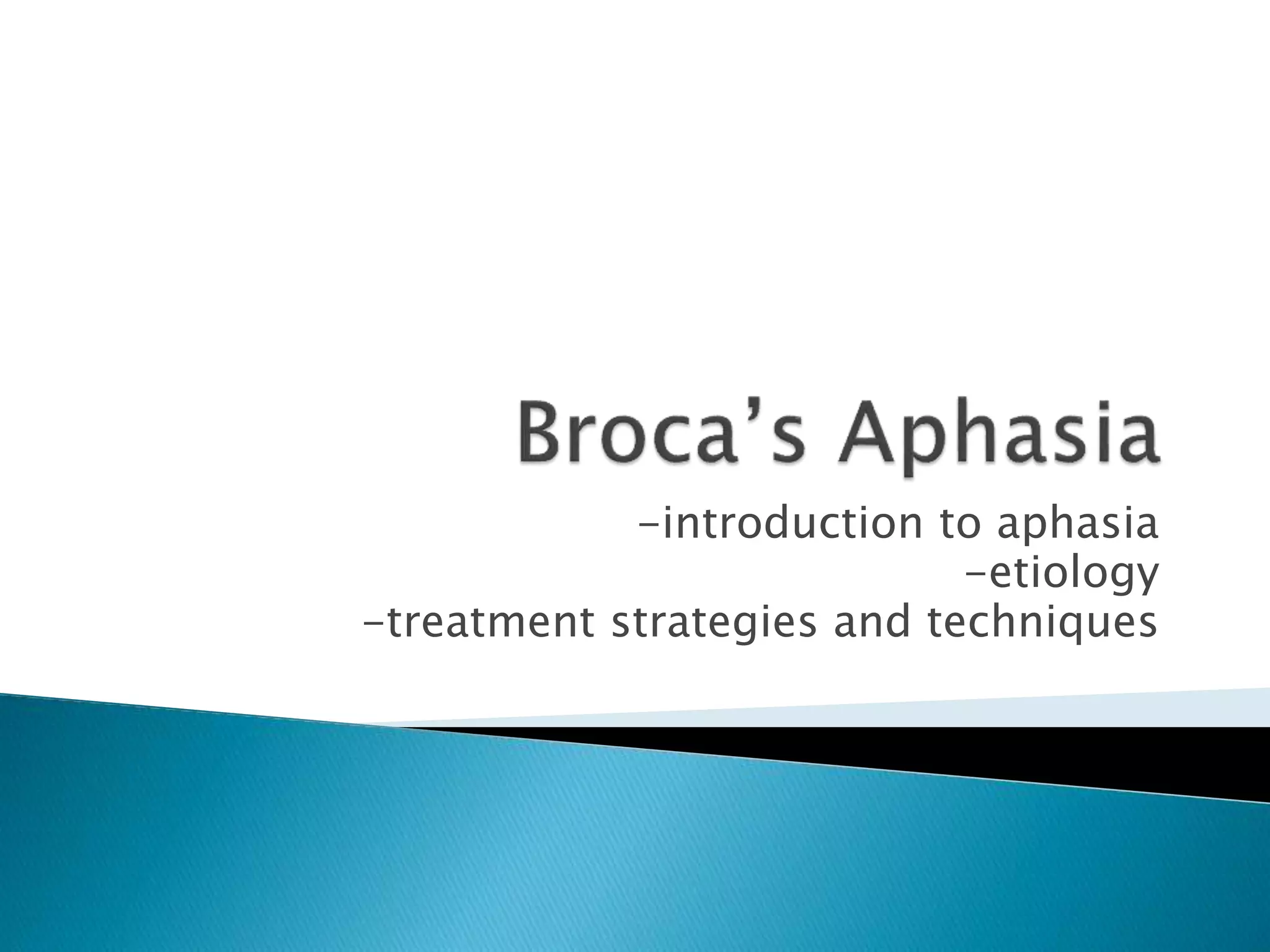 Brocas Aphasia | PPT