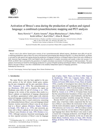 Broca's area (kari) | PDF