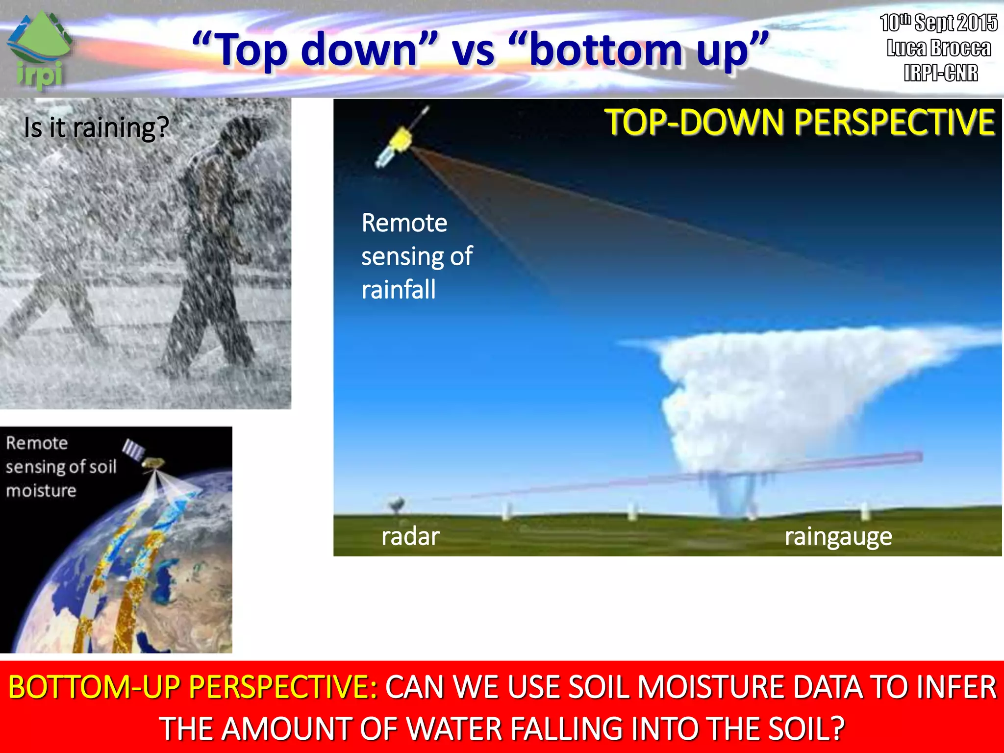 SOIL MOISTURE: A key variable for linking small scale catchment ...