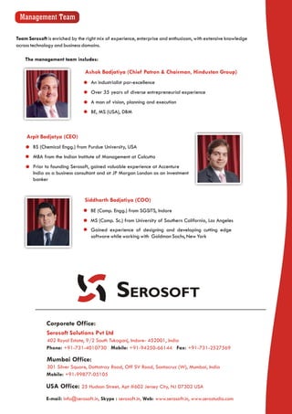 Brochure Serosoft Solutions | PDF