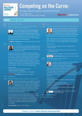 Melcrum Summit program | PDF