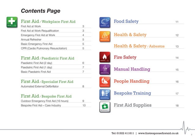 First Response (First Aid) Ltd Brochure | PDF | First Aid | Injuries