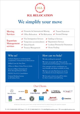 IGL Relocation - Brochure | PDF