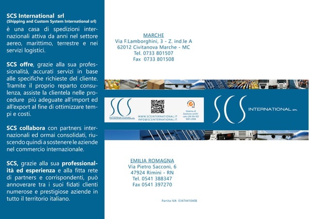 Brochure SCS - Casa di Spedizioni Internazionali | PDF