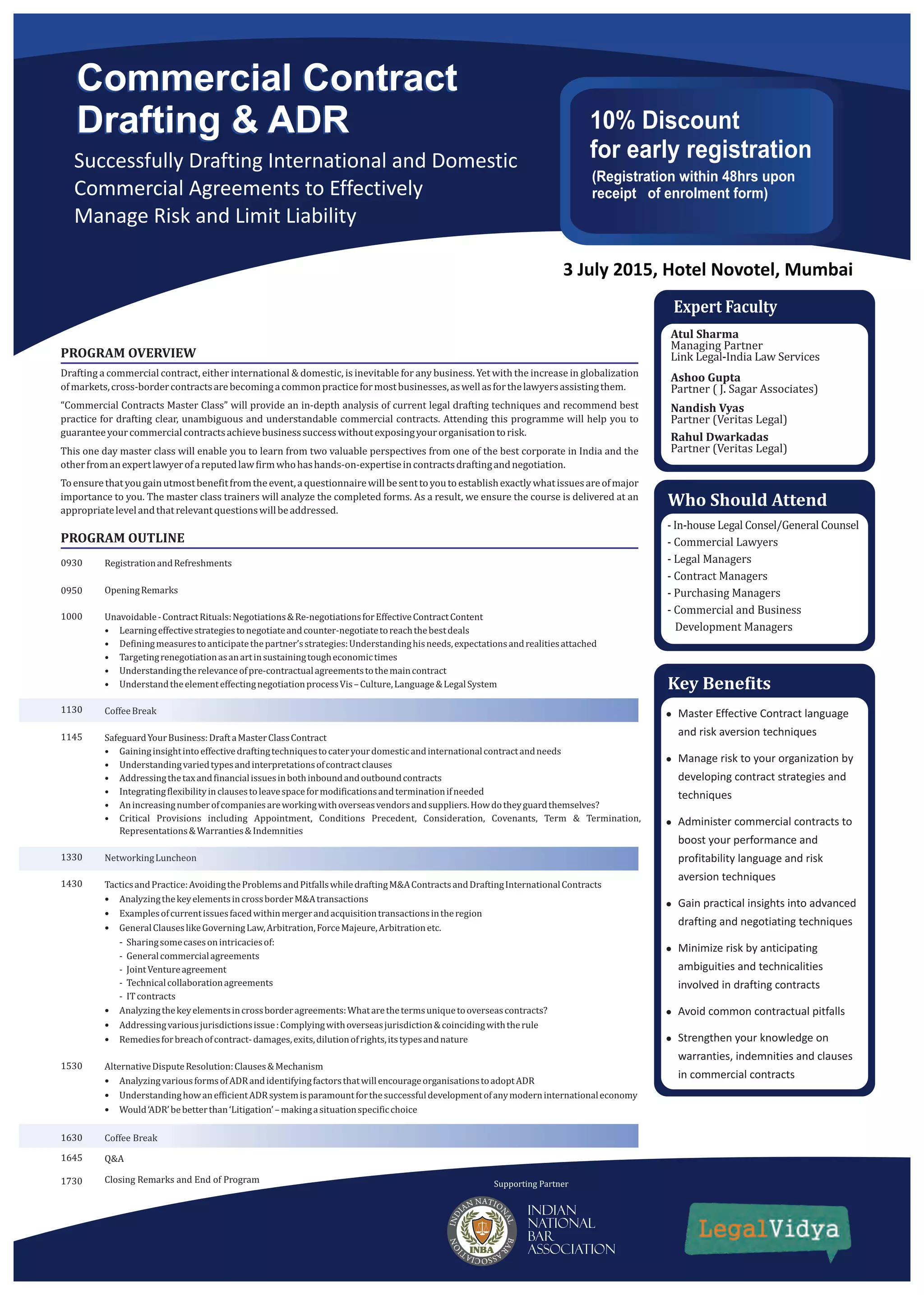 Commercial Contract Drafting & ADR Brochure | PDF