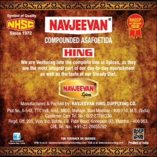 Navjeevan Hing Supplier co. is leading asafoetida manufacturer | PDF