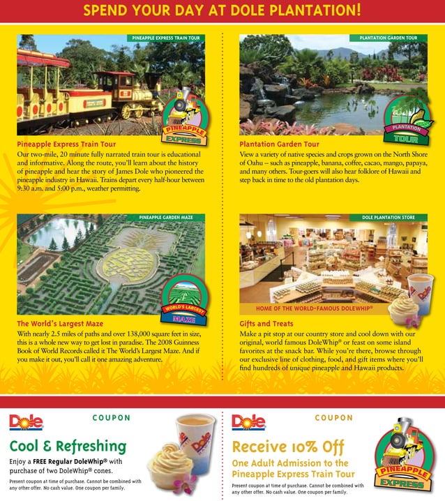 SPEND YOUR DAY AT DOLE PLANTATION! | PDF