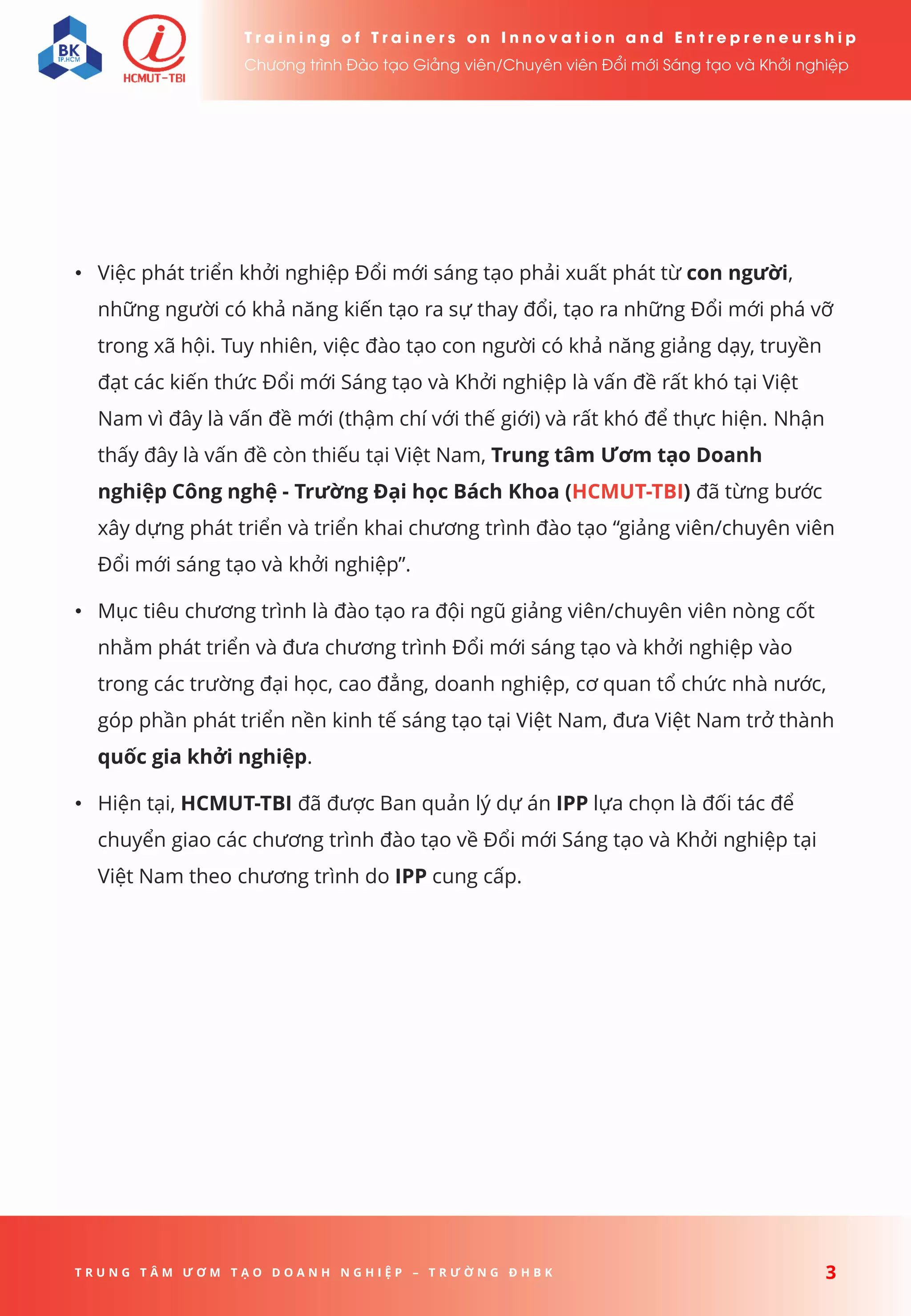 HCMUT-TBI Training of Trainer | PDF