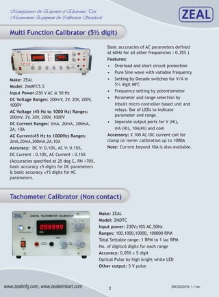 Multifunction Calibrator By Zeal Manufacturing And Calibration Services ...