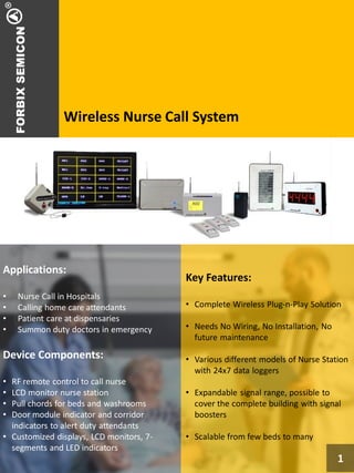 Wireless Nurse Call, Panic Alarm, Brochure | PDF